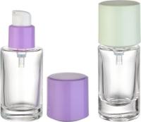 China Customized Glass foundation bottle 30ml with over cap for sale