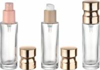 China Transparent Cosmetic Pump Bottle 30ml With Screw Cap for sale