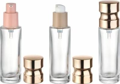 China Transparent Cosmetic Pump Bottle 30ml With Screw Cap for sale