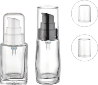 China Transparent Cosmetic Pump Bottle With Glass Base Material Fast Shipping In 7-35 Days for sale