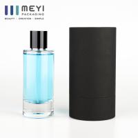 China 100ml Thick Bottom Glass Perfume Bottle with Black Metal Cap for sale