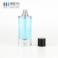 China 100ml Thick Bottom Glass Perfume Bottle with Black Metal Cap for sale