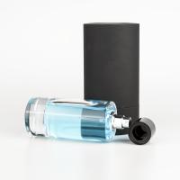 China 100ml Thick Bottom Glass Perfume Bottle with Black Metal Cap for sale