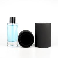 China 100ml Thick Bottom Glass Perfume Bottle with Black Metal Cap for sale