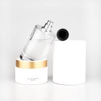 China 100ml Thick Bottom Glass Perfume Bottle with Black Metal Cap for sale