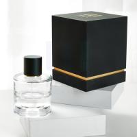 China Luxury 50ml Glass Perfume Bottle with Magnetic Cap and Screen Printed Gift Box for sale