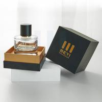 China Luxury 50ml Glass Perfume Bottle with Magnetic Cap and Screen Printed Gift Box for sale