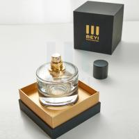 China Luxury 50ml Glass Perfume Bottle with Magnetic Cap and Screen Printed Gift Box for sale