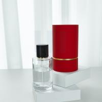China Luxury 50ml Perfume Glass Bottle with Clear Glass Hot Stamping and Pump Sprayer for sale