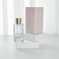 China Luxury 50ml Glass Perfume Bottle with Magnetic Cap Square Box and Screen Printing for sale