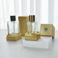China 50ml Black Glass Perfume Bottle with Magnetic Cap and Black Tube Box for Premium Perfume Packaging for sale