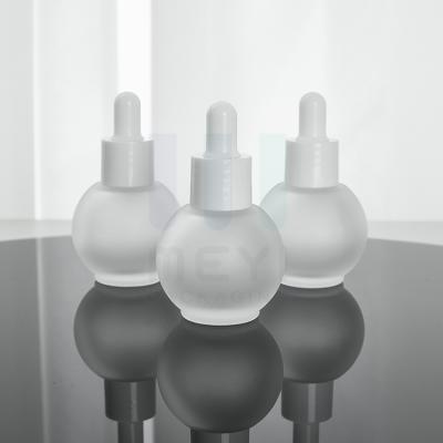 China 30ml Glass Dropper Bottles Round Shape Ideal for Essential Oil Perfume Cosmetic Chemical Packaging and Storage Solutions for sale