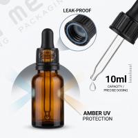 China 10ml Amber Glass Dropper Bottle Leak Proof Cap OEM Custom Color for Essential Oil for sale