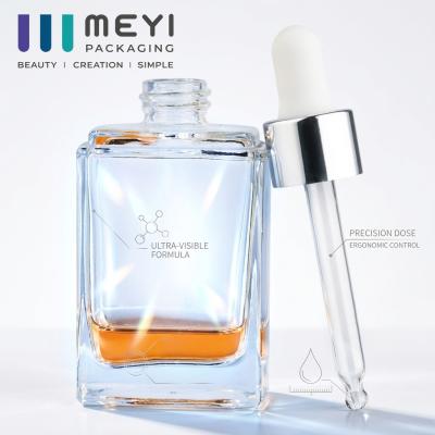 China 15ml Clear Glass Dropper Bottle Leak Proof Cap OEM Custom Color for Facial Serum for sale