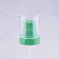 China 20mm Outer Spring Treatment Pump Green Plastic Cream Bottle Pump With AS Overcap for sale