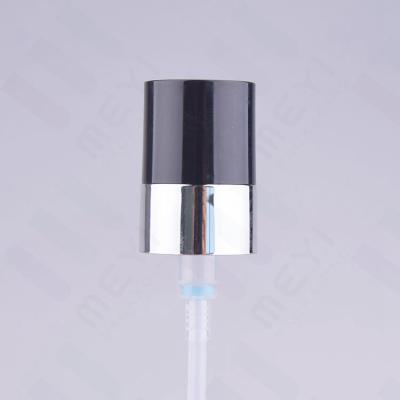 China Shiny Silver Cream Pump With Black Cap , Durable Body Lotion Pump for sale