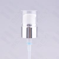 China Pp Cosmetic Treatment Pump Spray Pump With Cap , 18/410 Silver Aluminum Cream Pump for sale