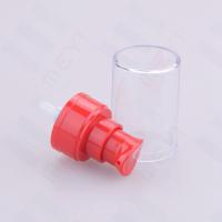 China 20/400 Outer Spring Red Plastic Cosmetic Cream Pump , Airless Makeup Pump for sale