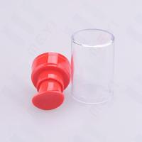 China 20/400 Outer Spring Red Plastic Cosmetic Cream Pump , Airless Makeup Pump for sale