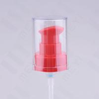 China 20/400 Outer Spring Red Plastic Cosmetic Cream Pump , Airless Makeup Pump for sale