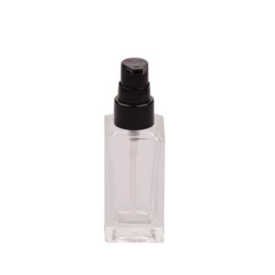 China 35ml Square Clear Serum Bottles Vials 20/410 Screw Type for sale