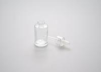 China 20/410 Essential Oil Pump Bottle Flat Shoulder 30ml Glass Dropper Bottles for sale