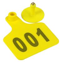 China Veterinary CMYK Cow Ear Tags Plastic 74mm Farm Copper Head Livestock for sale