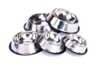 China 1000ml Non Slip Stainless Steel Dog Bowls Pet 5.5cm Sliver Metal for sale