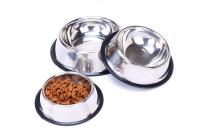 China 1000ml Non Slip Stainless Steel Dog Bowls Pet 5.5cm Sliver Metal for sale
