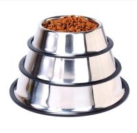 China 1000ml Non Slip Stainless Steel Dog Bowls Pet 5.5cm Sliver Metal for sale