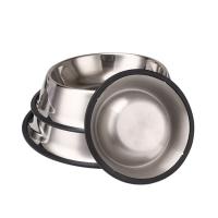 China 200ml Ss Dog Feeding Bowl Rubber Base Sus304 Dog Food Feeder for sale
