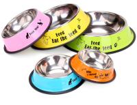 China Multi Color 2200ml Pet Feeder Bowl 6.4cm No Spill Dog Bowl for sale