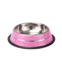 China Anti Skid 2500ml Rubber Dog Food Bowl Pet Stainless Steel for sale