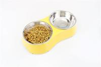 China Double SUS304 Raised Dog Water Bowl Cats Elevated 16oz for sale