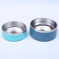China Non Slip 32oz Pet Feeder Bowl Sus304 Double Wall Stainless Steel Dog Bowl for sale
