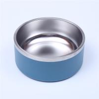 China Feeding 64oz Dog Travel Water Bowl Sus304 Rubber Dog Bowl for sale