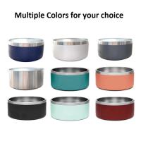 China Non Slip 32oz Pet Feeder Bowl Sus304 Double Wall Stainless Steel Dog Bowl for sale