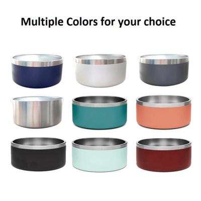 China Non Slip 32oz Pet Feeder Bowl Sus304 Double Wall Stainless Steel Dog Bowl for sale