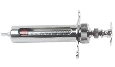 China Lock Pin Sets 30ml Veterinary Metal Syringe Needle 15cm Pet Health Care for sale