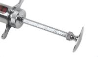 China Lock Pin Sets 30ml Veterinary Metal Syringe Needle 15cm Pet Health Care for sale