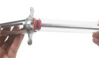 China Lock Pin Sets 30ml Veterinary Metal Syringe Needle 15cm Pet Health Care for sale