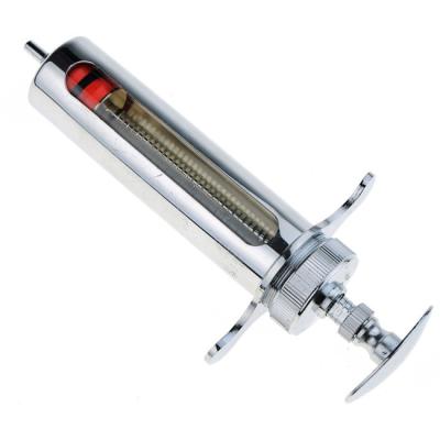 China Luer Lock Veterinary Metal Syringe 20ml Manual Stainless Steel Syringe for sale
