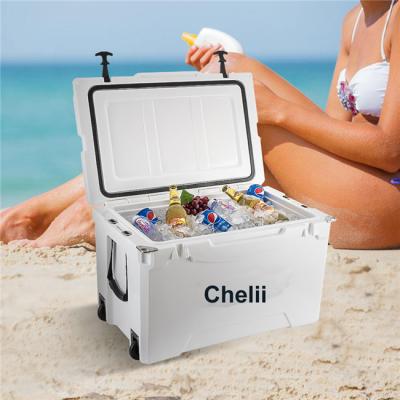 China LLDPE Portable Ice Cream Cooler Box 63QT Plastic Chiller Box for sale
