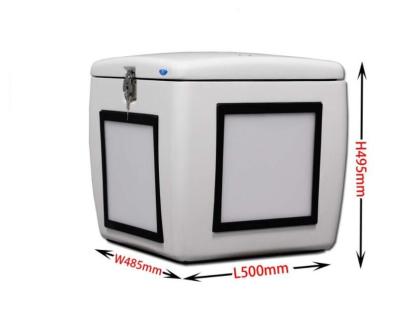 China Large Volumr Motorcycle Delivery Food Box with LED Light for Scooter or Motorcycle with Locks and Keys for sale