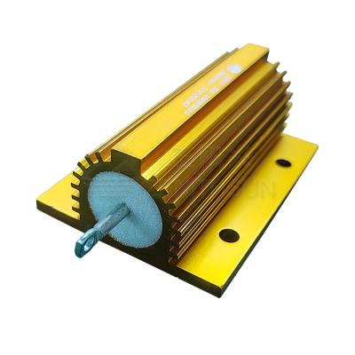 China 100W Gold Aluminum Housed Wirewound Power Resistor 5% Tolerance High Load LED for sale