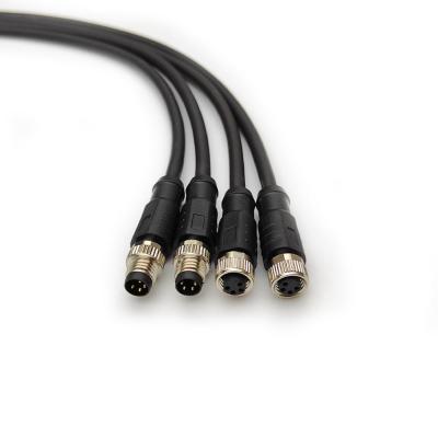 China M8 3/4/5/6/8 Pin A Code Male Female Aviation Waterproof IP67 Electrical Connectors PVC Cable for sale