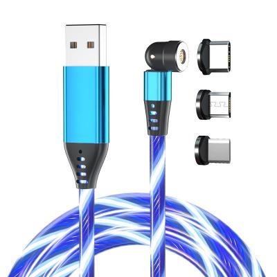 China 540 Rotation Luminous Magnetic Data Cable 3A Fast Charging & Data Transmission Phone Charger TPE Cord 3.3ft 6.6ft for sale