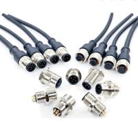 China M12 L-Type Aviation Plug 4-12 Core Male Female Waterproof Copper Contact Cable Connection Line Connectors for sale