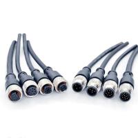 China M12 L-Type Aviation Plug 4-12 Core Male Female Waterproof Copper Contact Cable Connection Line Connectors for sale