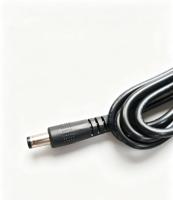 China Right Angle DC Power Cable, DC Male Plug Power Cord with Ferrite Core, Bare End Tinned DC Power Supply Wire for sale